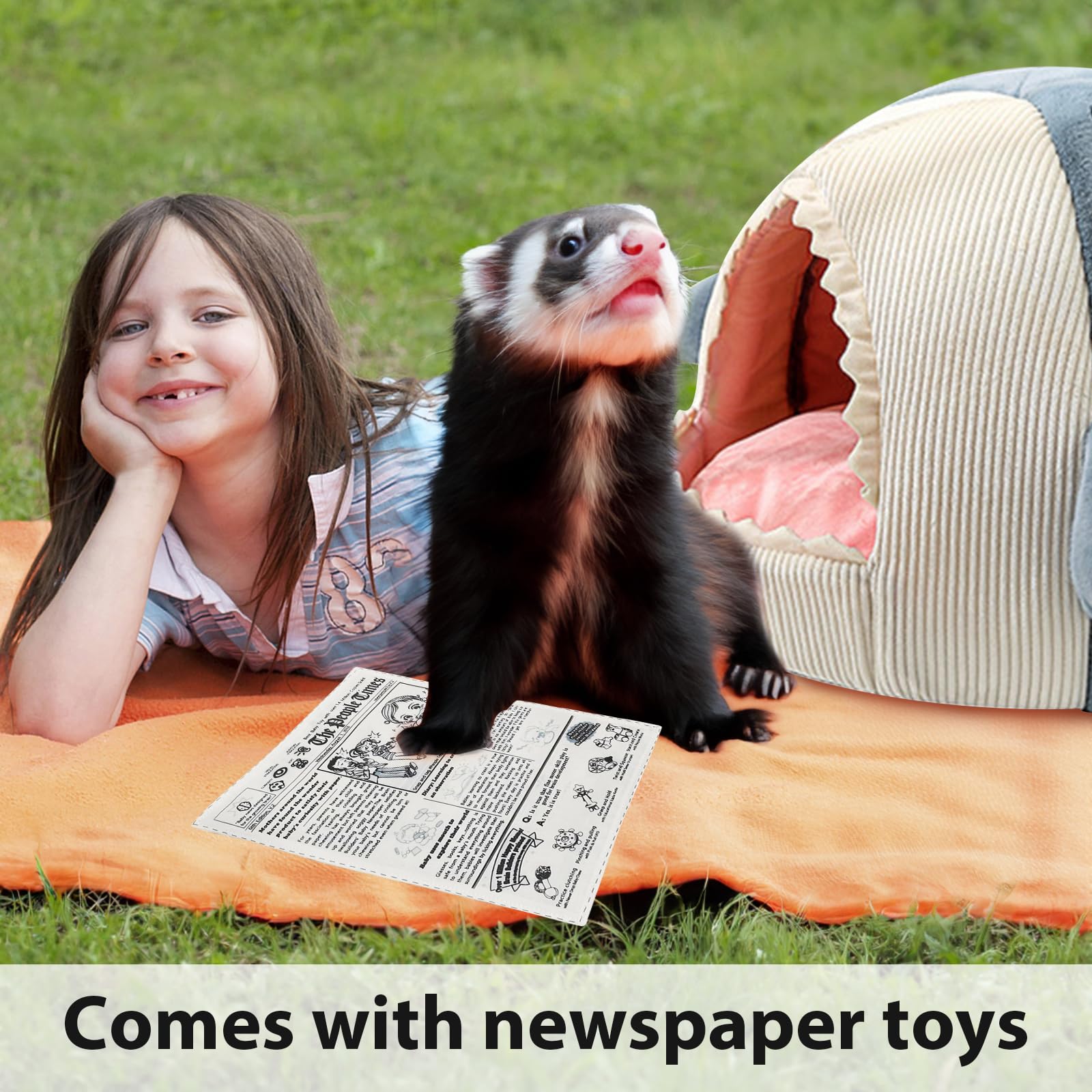 Ferret Bed Cave and Hideouts | Ferret Hammock for Cage | Ferret Hideaway Bed Accessories | for Small Pet Cushion Long Plush Soft Washable for Ferret & Small Animals (Shark Shape)