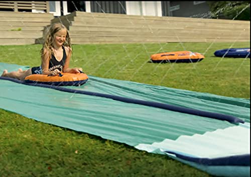 TEAM MAGNUS 18ft XL Slip and Slide - Heavy Duty Inflatable Slide with Central Sprinkler and XL Crash Pad