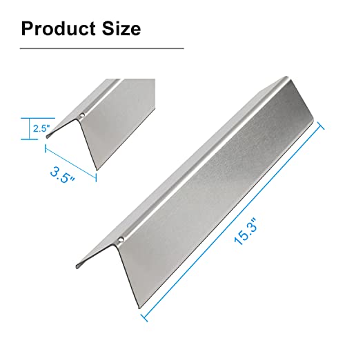 Flavorizer Bar Replacement for Weber Spirit I & II 200 Series, Spirit E210, S210, E220, S-220, 7635 Stainless Steel Grill Heat Plate, 3 Pack, 15.3" x 3.5" x 2.5" (Front Control Panels)