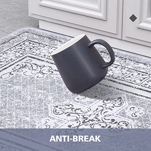 ASPMIZ 3 Pieces Kitchen Mats Cushioned Anti Fatigue, Waterproof PVC Runner Rug Kitchen Memory Foam Rugs Non Slip Kitchen Mats for Floor, Alfombras para Cocina, 18'' x 30'' + 18'' x 48'' + 18'' x 60''