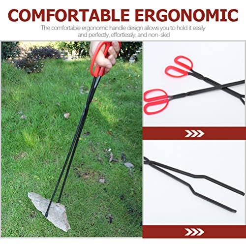 GANAZONO Grilling Tools 2 Pcs Log Grabber Tongs Fireplace Tongs Stainless Steel Fire Tongs Kitchen Tongs Grabber for Outdoor Indoor Fireplace Moving Firelogs Fire Pit Grill Tools