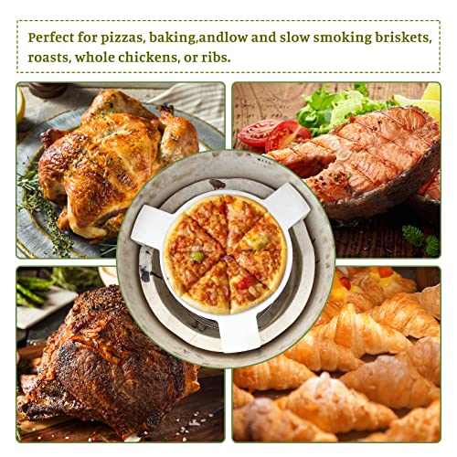 OLAMO 15.4" Plate Setter with 3 Legs,Plate Setter Heat Deflector for Medium Big Green Egg,Ceramic Heat Deflector For Big Green Egg Accessories,Smoking Stone Replacement for Kamado Grills