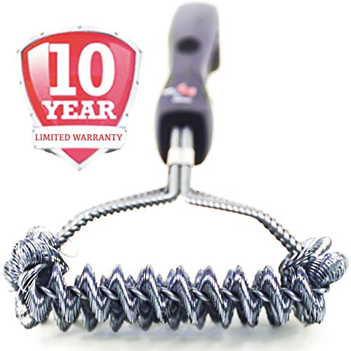 Kona Safe/Clean Grill Brush - Bristle Free BBQ Grill Brush - 100% Rust Resistant Stainless Steel Barbecue Cleaner - Safe for Porcelain, Ceramic, Steel, Cast Iron - Great Grilling Accessories Gift