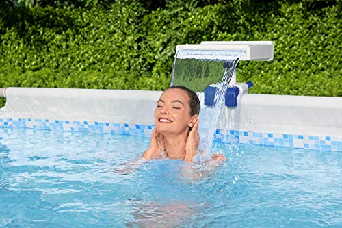 Bestway 58619 Flowclear Soothing Waterfall, Above Ground Pool Accessory with LED Lights, Multicolor