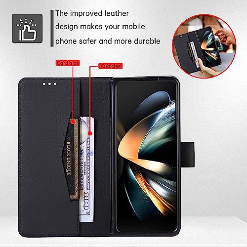 Cellphone Flip Case Kickstand Case for Samsung Galaxy Z Fold 5 5G Case,Premium PU Leather Wallet Case with Card Holder,Magnetic Closure Shockproof Case Full Body Protection Phone Cover Case Protective