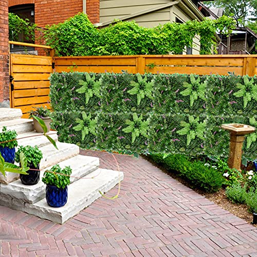 DETTELIN 40x60cm Artificial Grass Panel, Mixing Plant Green Hedge Plant Screen, Faux Hedge Green Plant Background Decorative Wall for Home Wedding Decor