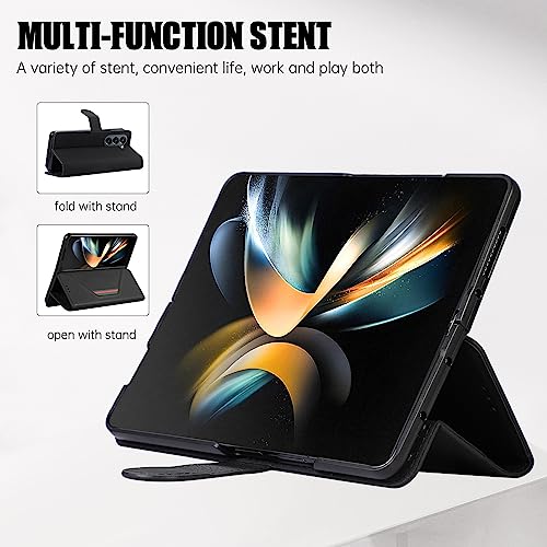 Cellphone Flip Case Kickstand Case for Samsung Galaxy Z Fold 5 5G Case,Premium PU Leather Wallet Case with Card Holder,Magnetic Closure Shockproof Case Full Body Protection Phone Cover Case Protective