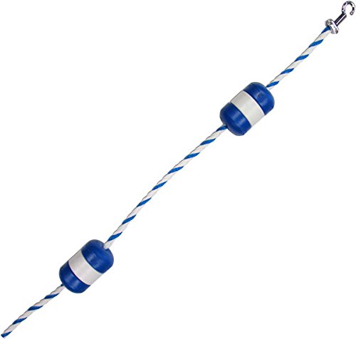 Pool Safety Rope and Float Kit - 60 Feet - 3/4 Inch Blue and White Rope with 5 x 9 Inch Handi-Lock Floats