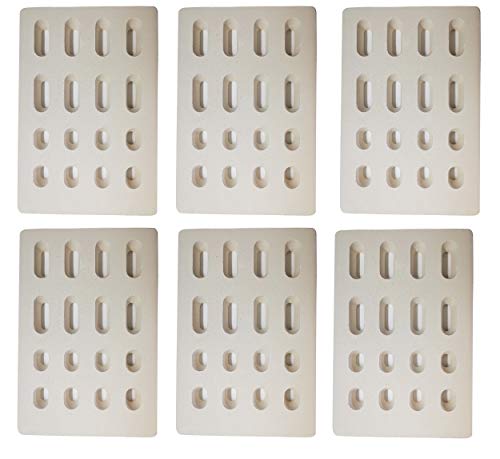 Homesicker 6-Pack Universal Replacement Heat Plate Flame Tamer, Ceramic Brick Flame Tamer, Ceramic Radiant Replacement for Galore Grand Turbo