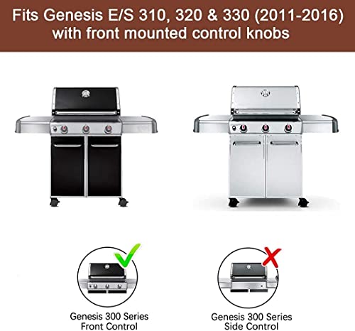 QuliMetal 65054 Warming Rack, 304 Stainless Steel Flavor Bars and 304 Stainless Steel Grill Burner for Weber Genesis 300 Series (2011-2016)