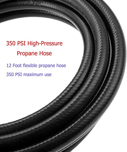 350PSI Soft Nose P.O.L Valve with 12FT Propane Torch Weed Burner Replacement Hose for Connection of Propane Tank to Propane Weed Burner Torch Head Burner