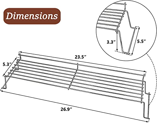 QuliMetal 65054 Warming Rack, 304 Stainless Steel Flavor Bars and 304 Stainless Steel Grill Burner for Weber Genesis 300 Series (2011-2016)