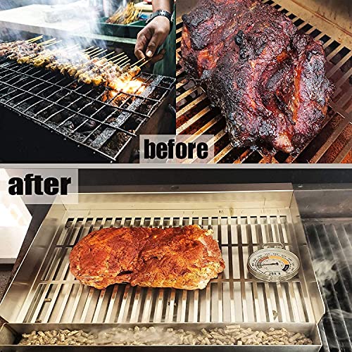 Wood Grill Scraper,Wooden Grill Cleaner Bristle Free,Wood Grill Brush BBQ Scrapers with Bottle Opener Natural Safe Cleaning Scraper for Top and Between Barbecue Grates