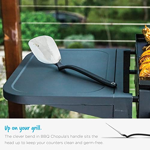 Dreamfarm BBQ Chopula | Flexible Stainless Steel Grill Spatula | BBQ Spatula With Serrated Cutting Edge | Grilling Gifts for Men | Flip, Scrape and Cut Grilling Spatula