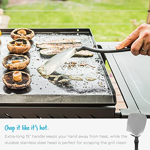 Dreamfarm BBQ Chopula | Flexible Stainless Steel Grill Spatula | BBQ Spatula With Serrated Cutting Edge | Grilling Gifts for Men | Flip, Scrape and Cut Grilling Spatula