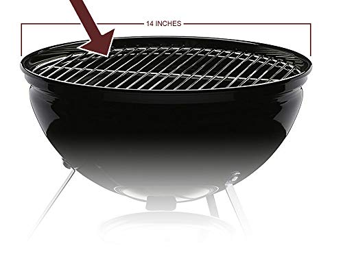 14 Inch Weber Smokey Joe Grate (Actual Size 13.5), (Solid 304 Stainless Steel, Non-Plated). Upgrade Charcoal Grill Cooking Replacement Grate. - Heavy Gauge