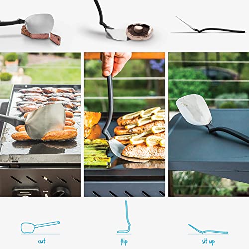 Dreamfarm BBQ Chopula | Flexible Stainless Steel Grill Spatula | BBQ Spatula With Serrated Cutting Edge | Grilling Gifts for Men | Flip, Scrape and Cut Grilling Spatula