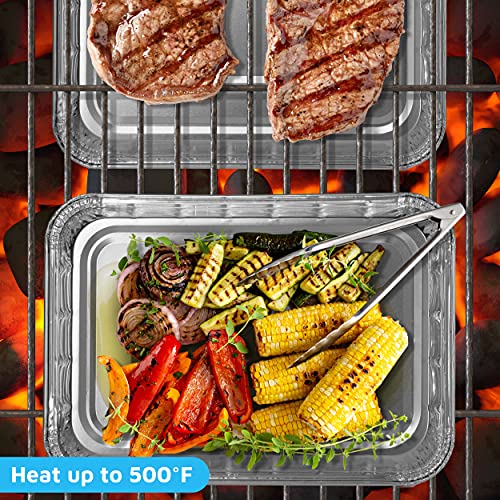 Aluminum Foil Grill Drip Pans - Bulk Pack of Durable Grill Trays β Disposable BBQ Grease Pans β Compatible with Weber Grills - Made in the USA - Also Great for Baking, Roasting & Cooking (Pack of 25)