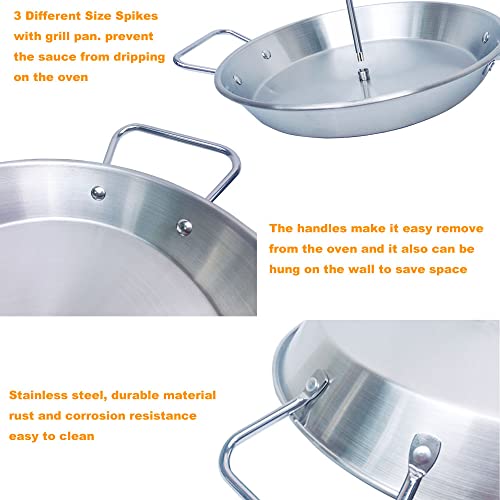 Barbecue Hack Vertical Skewers,Stainless Tacos Al Pastor Skewer Stand for Grill or Oven with 3 Spike,Removable Grilling Meat Spit for Grilling Al Pastor and Shawarma Brazilian Churrasco Chickens Kebab