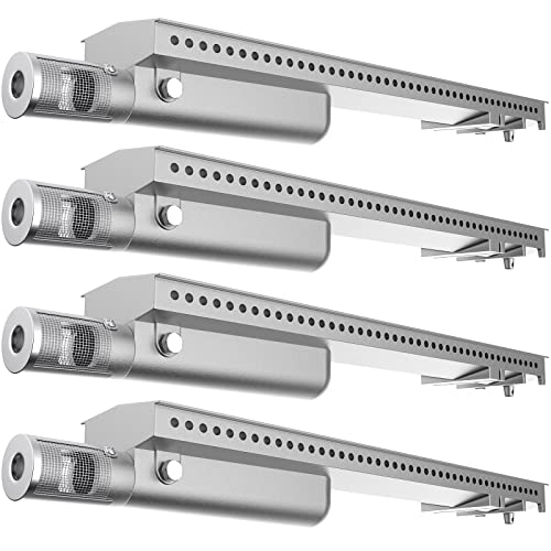 VEVOR Grill Burners, Stainless Steel BBQ Burners Replacement, 4 Packs Grill Burner Replacement, Flame Grill with 16.1" Length Barbecue Replacement Parts with Evenly Burning for Premium Gas Grills