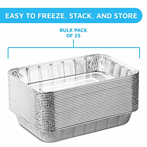 Aluminum Foil Grill Drip Pans - Bulk Pack of Durable Grill Trays β Disposable BBQ Grease Pans β Compatible with Weber Grills - Made in the USA - Also Great for Baking, Roasting & Cooking (Pack of 25)