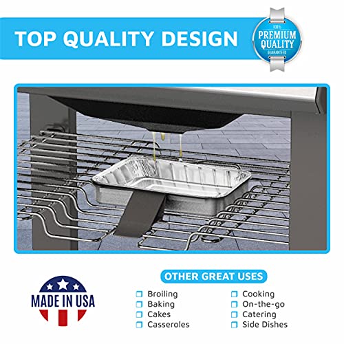 Aluminum Foil Grill Drip Pans - Bulk Pack of Durable Grill Trays β Disposable BBQ Grease Pans β Compatible with Weber Grills - Made in the USA - Also Great for Baking, Roasting & Cooking (Pack of 25)