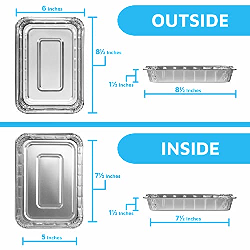 Aluminum Foil Grill Drip Pans - Bulk Pack of Durable Grill Trays β Disposable BBQ Grease Pans β Compatible with Weber Grills - Made in the USA - Also Great for Baking, Roasting & Cooking (Pack of 25)