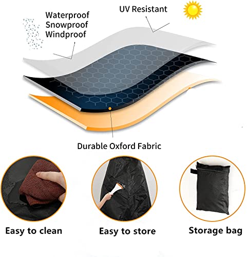 Grill Cover 52 Inch, Mutsitaz Waterproof and Fade Resistant BBQ Cover, Compatible for Weber, Char Broil, Nexgrill Grills, etc, Black