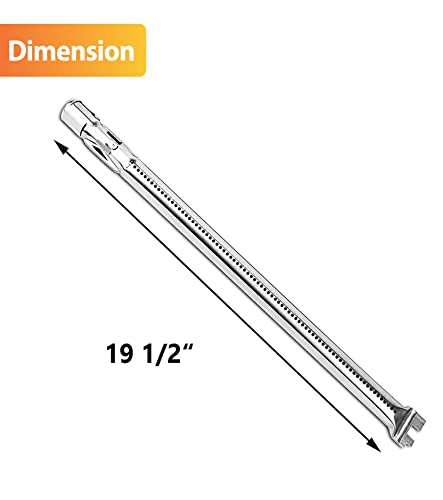 GRISUN 62752 19.5 Inch Grill Burner for Weber Genesis 300 Series 304 Stainless Steel - Genesis E310 E320 E330 S310 S320 S330 Gas Grills with Front Control (2011-2016)