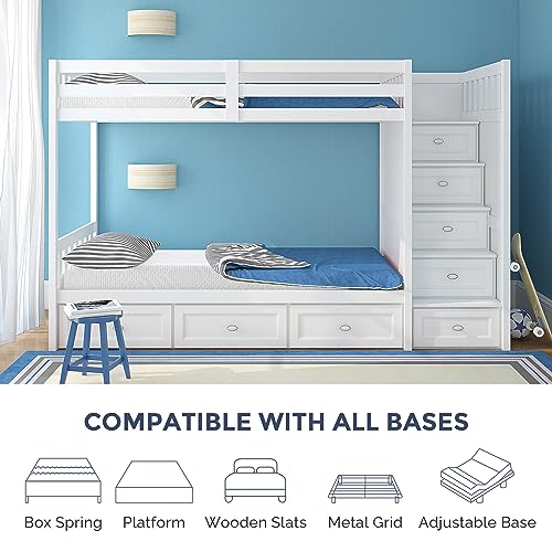 IULULU 6 Inch Twin Mattress in a Box Memory Foam Bed Mattresses Mattress Twin for Bunk Bed Single Bed Daybed Trundle Bed, CertiPUR-US, White