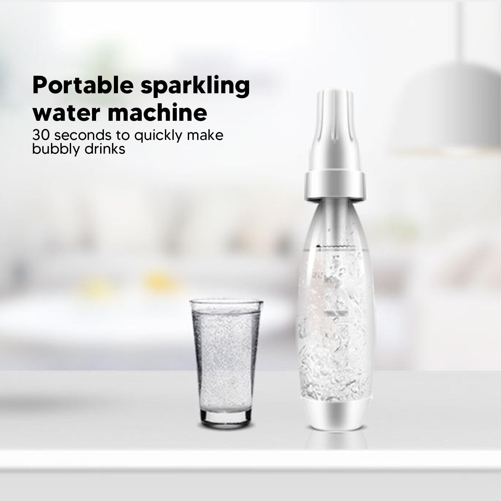Yctze Soda Maker Machine, Homemade Soda Fizzy Water Machine Manual Sparkling Water Machine for Sparkling Water DIY Making Drinking Home Travel Use