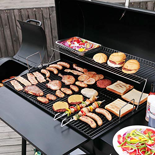 Royal Gourmet CC2036F Charcoal Barrel Grill with Offset Smoker, Black & KINGSFORD Heavy Duty Deluxe Charcoal Chimney Starter | BBQ Chimney Starter