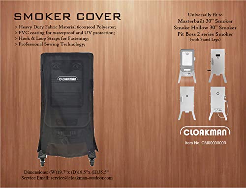 Cloakman Premium Heavy-Duty Smoker Cover for Pit Boss 2 Series Smoker and Masterbuilt/Smoke Hollow 30 in Vertical Gas Smoker