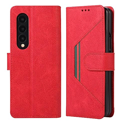 Smartphone Flip Cases Kickstand Case for Samsung Galaxy Z Fold 4 5G Case,Premium PU Leather Wallet Case with Card Holder,Magnetic Closure Shockproof Case Full Body Protection Phone Cover Case Flip Cas