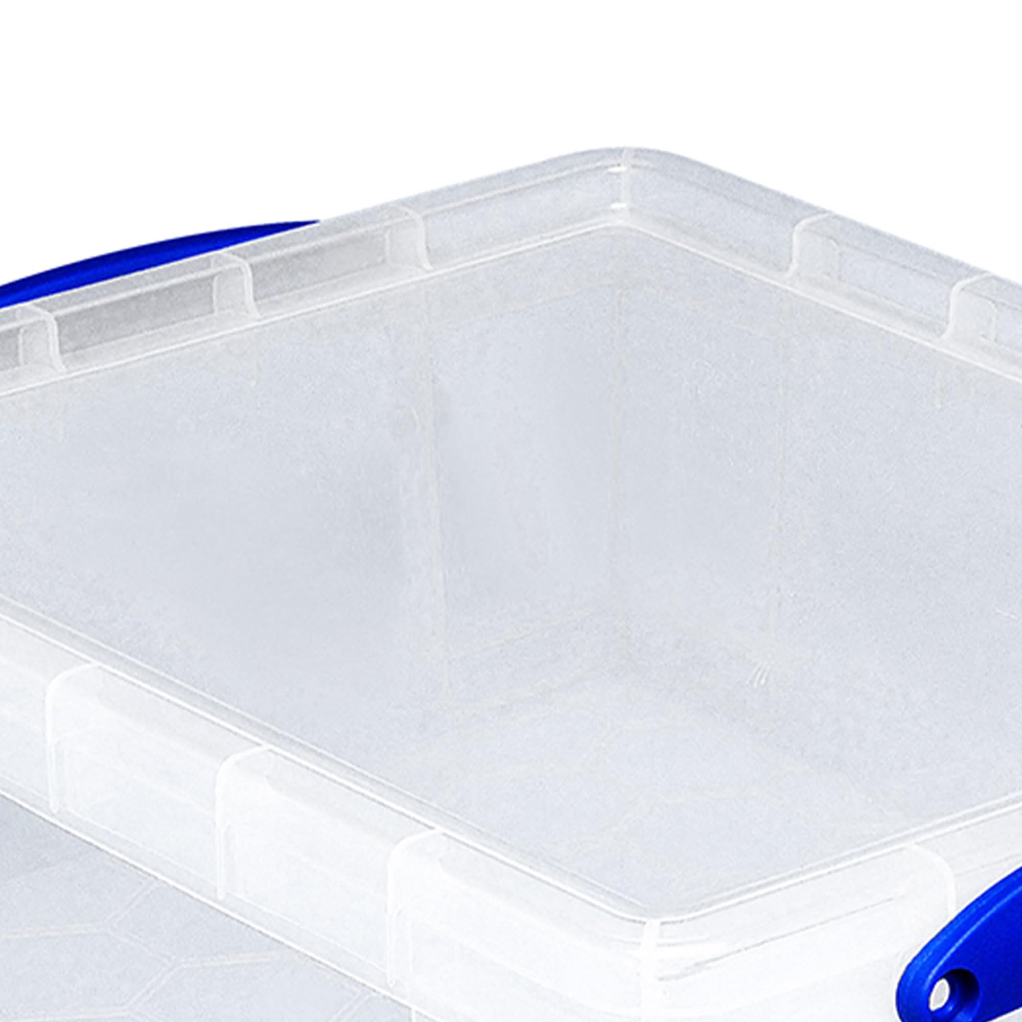 Really Useful Box 4 Pack Storage Bins, Clear Plastic Stackable Organizing Totes, 8.1 Liter