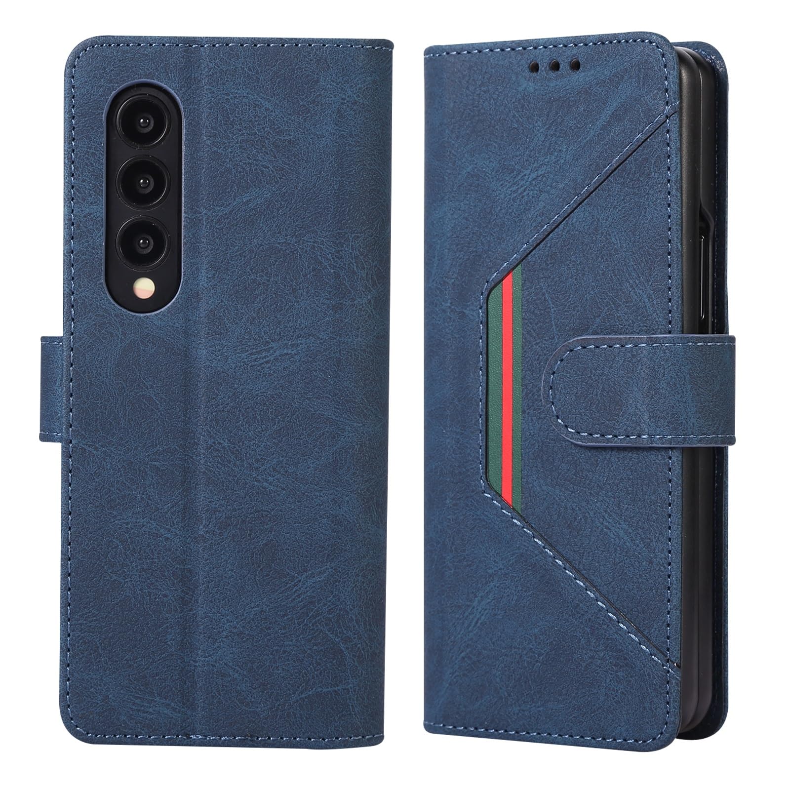 Smartphone Flip Cases Kickstand Case for Samsung Galaxy Z Fold 3 5G Case,Premium PU Leather Wallet Case with Card Holder,Magnetic Closure Shockproof Case Full Body Protection Phone Cover Case Flip Cas