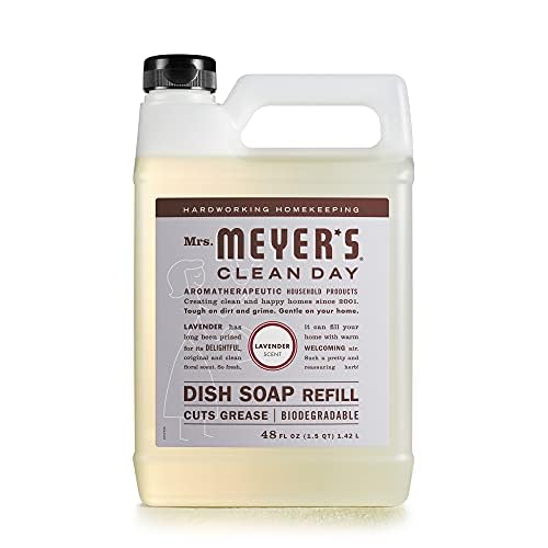 MRS. MEYER'S CLEAN DAY Liquid Dish Soap Refill Lavender, 48 Fl Oz (Pack of 2)