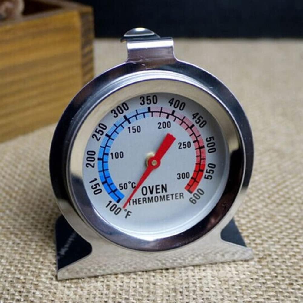 Oven Thermometer Cooking Thermometer Instant Read Oven Grill Fry Chef Smoker Thermometer, Large Dial Kitchen Cooking Oven Thermometer 50-300°C/100-600°F Stainless Steel Kitchen