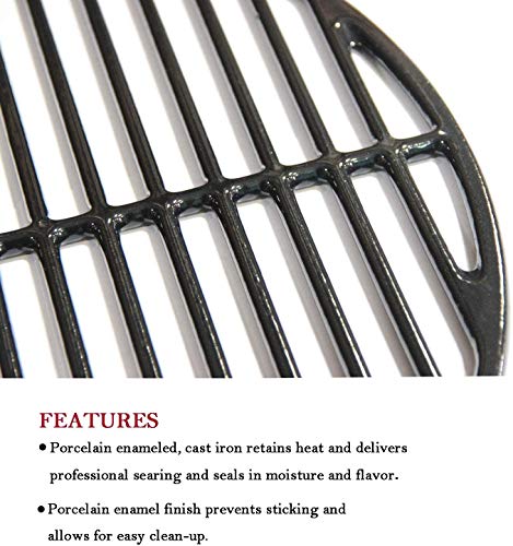 Hongso 18 3/16 Inch Porcelain Coated Cooking Grid Grates Polished Non-Stick Replacement for Large Big Green Egg, Vision Grill VGKSS-CC2, B-11N1A1-Y2A, Accessories,Other Kamado Grill, PCI991