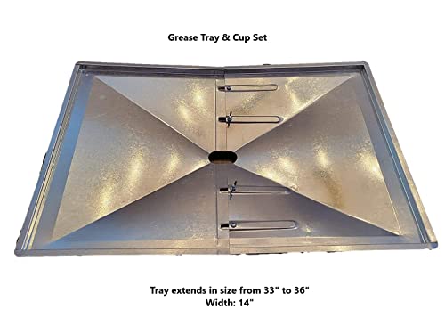 Outdoor Bazaar Replacement Grease Tray Set for BBQ Grill Models from Nexgrill, Dyna Glo, Kenmore, Backyard Grill, BHG, Uniflame and Others (24-27 inches)