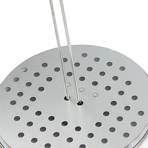 Buxiffod Turkey Fryer Rack, Poultry Deep Frying Rack BBQ Vertical Chicken Roaster Holder Deep Fry Pot Grill Aluminum Racks with Chrome Finish Wire Handle Lifter Hook Detachable