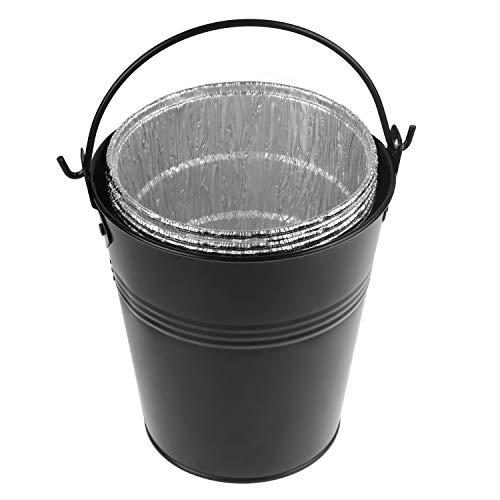 Firsgrill 15-Pack Liners & Replacement Traeger HDW152 Drip Grease Bucket for Traeger 20/22/34, Pit Boss, etc Pellets Smoke (Black 15)