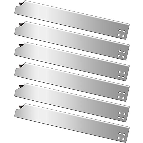 YOUFIRE Grill Parts Heat Shield Tent Stainless Steel Gas BBQ Burner Covers Replacement for Brinkmann 810-6680-S Flavorizer Bars(15.0625 x 2.3125 inch, 6-Pack Grill Accessories)