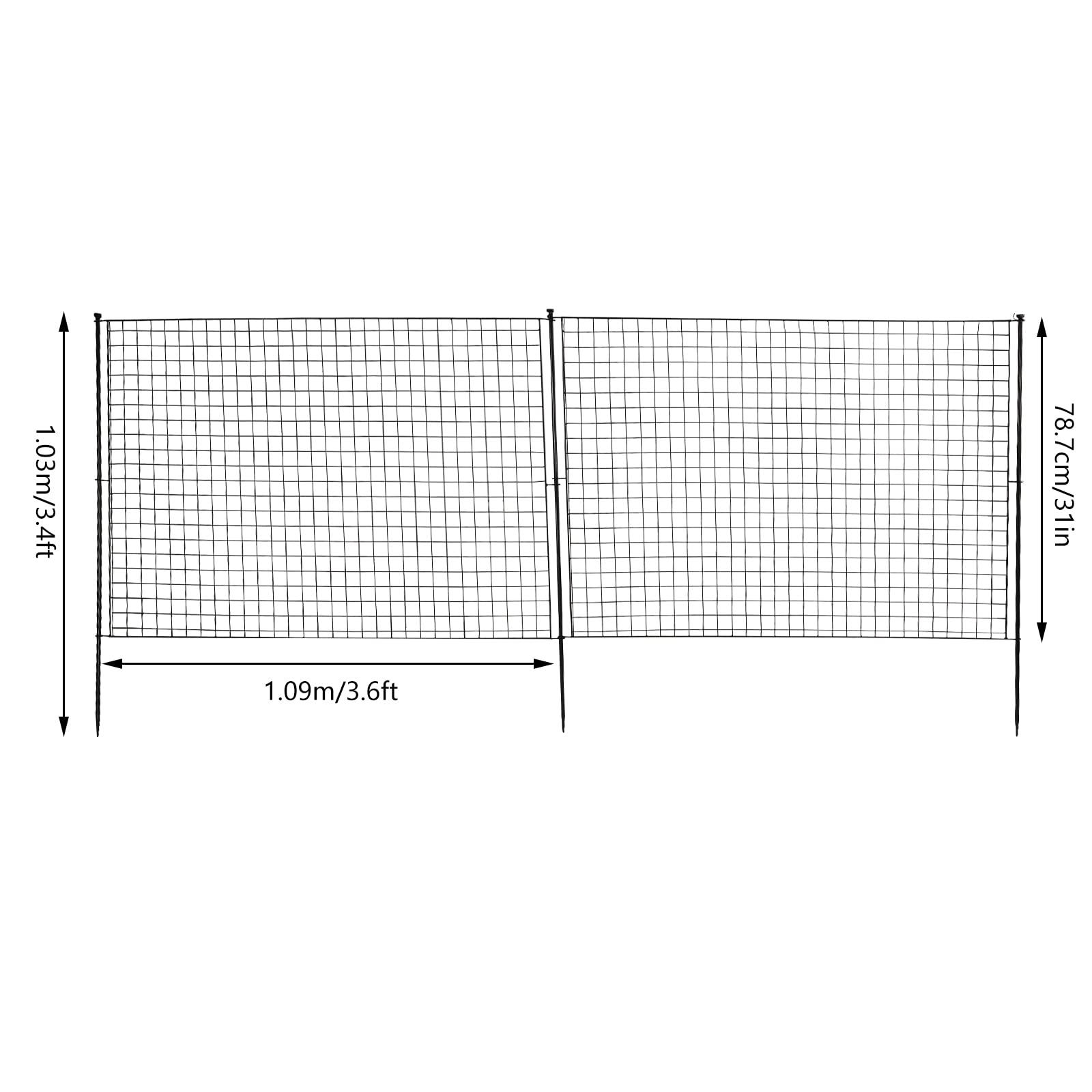 8PCS Steel Fence Panel Garden Border Landscape Edging Yard Fencing Decor 43"x31" for Lawn, Garden, Vegetable Garden