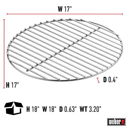 Weber 7441 Replacement Charcoal Grates, 17" grate for 22ββ Charcoal Grill, Stainless Steel
