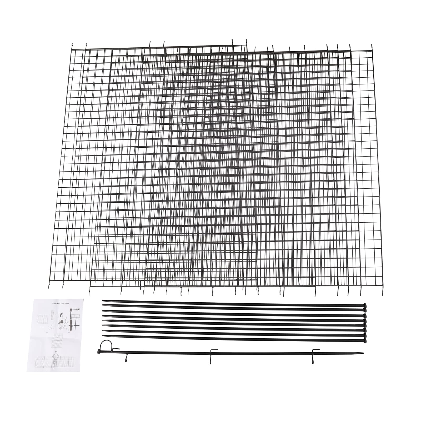 8PCS Steel Fence Panel Garden Border Landscape Edging Yard Fencing Decor 43"x31" for Lawn, Garden, Vegetable Garden