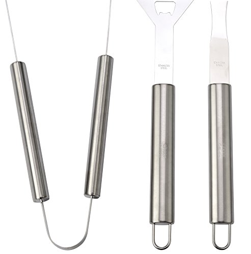 30 Piece BBQ Grilling Gift Set - Professional Grade Stainless Steel Barbecue Grill Tool Set with Aluminum Storage Case - Includes 4-in-1 Spatula Turner, Tongs and Many Other BBQ Grilling Accessories