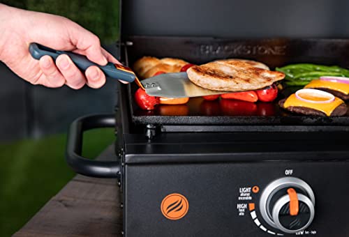 Blackstone 5275 Foldable 3 Piece Set Two Griddle Spatula Flipper and One Scraper-Flex Fold Model Stainless Steel-Easy to Carry and Clean, Perfect Grill Cooking Accessories, Black