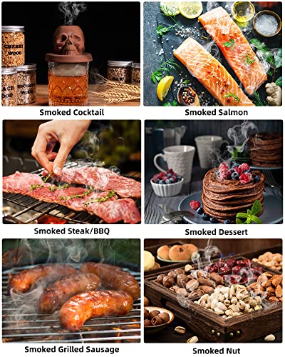 Natural Wood Chips for Smoker and Smoking Gun-Set of 8 Variety Pack-Hickory, Oak, Cherry, Apple, Peach, Beech, Walnut, Pear-3.5 OZ Each Great for Smoking Beef Chicken Fish Cocktail Whiskey & Drinks