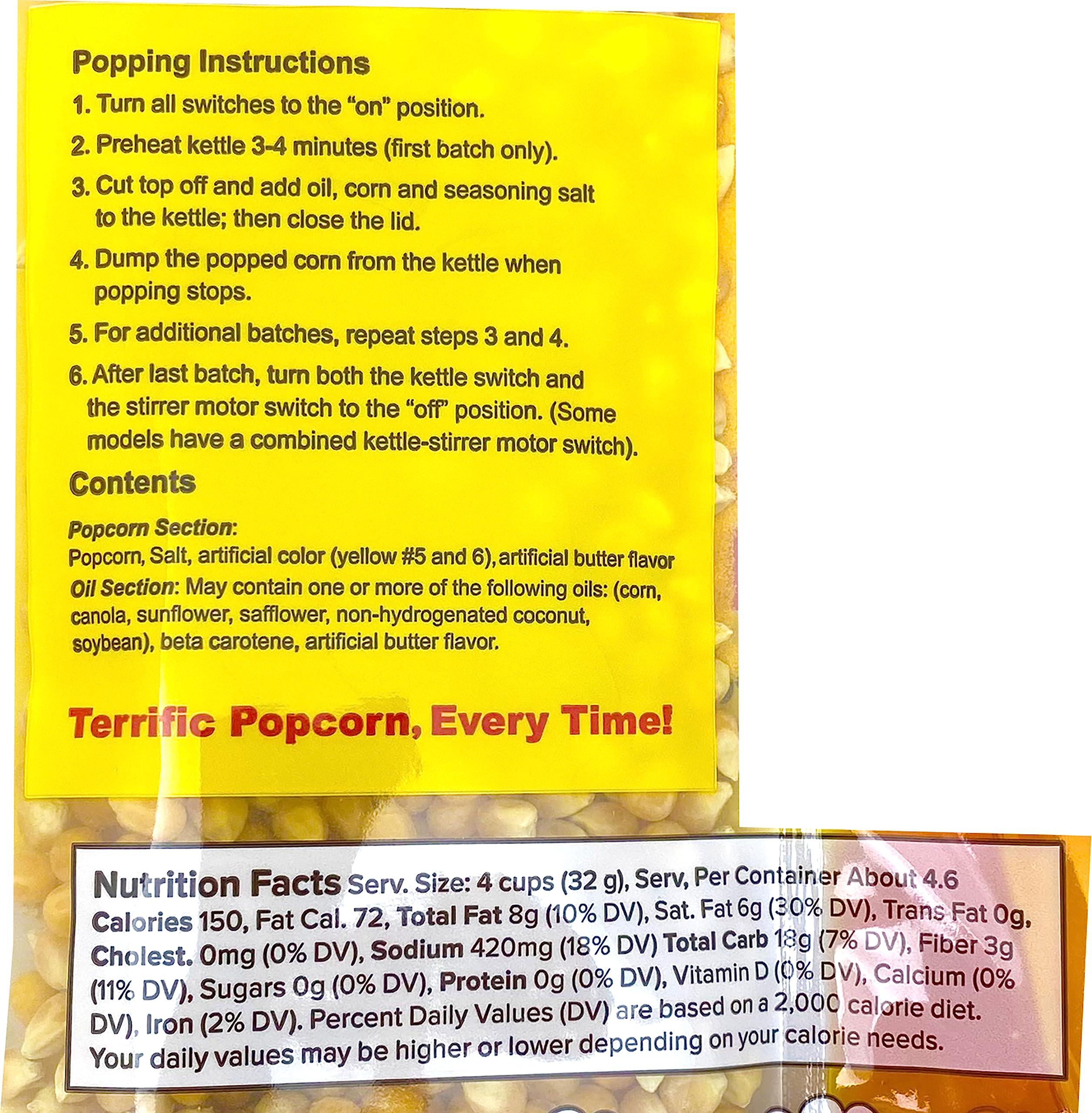 crait Carnival King All-In-One Popcorn Kit for 4 Ounce Popper – 16 Cups of Popped Popcorn Per Packet – Easy to Use Popcorn Portion Packs (5 Pack)